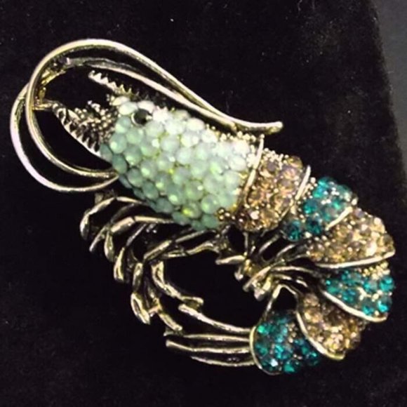 Jewelry | Shades Of Green Aurora Borealis Rhinestone Striped Shrimp ...